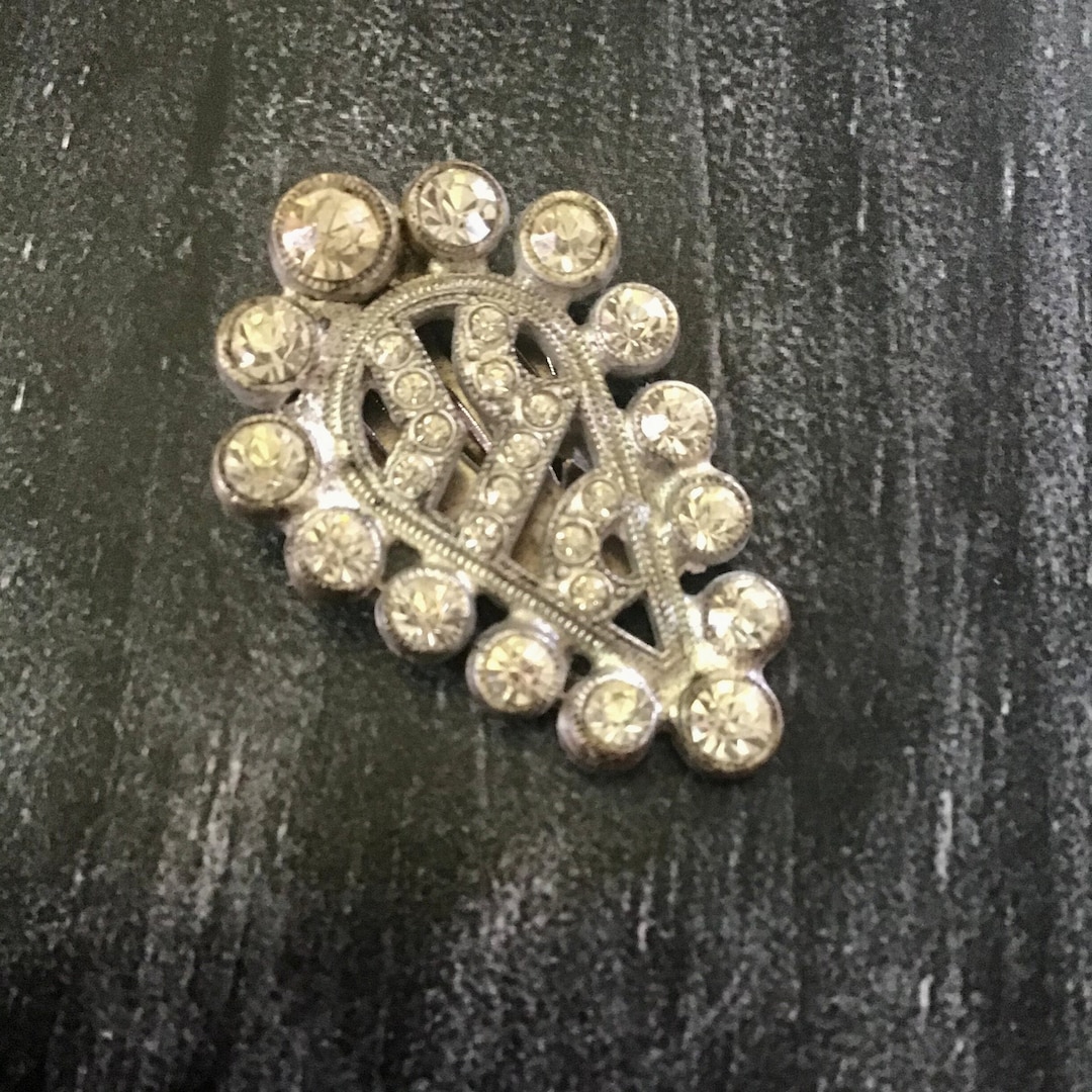 Art Deco German Paste Stone Dress Clip Signed Ges Gesch, Vintage 1930s ...