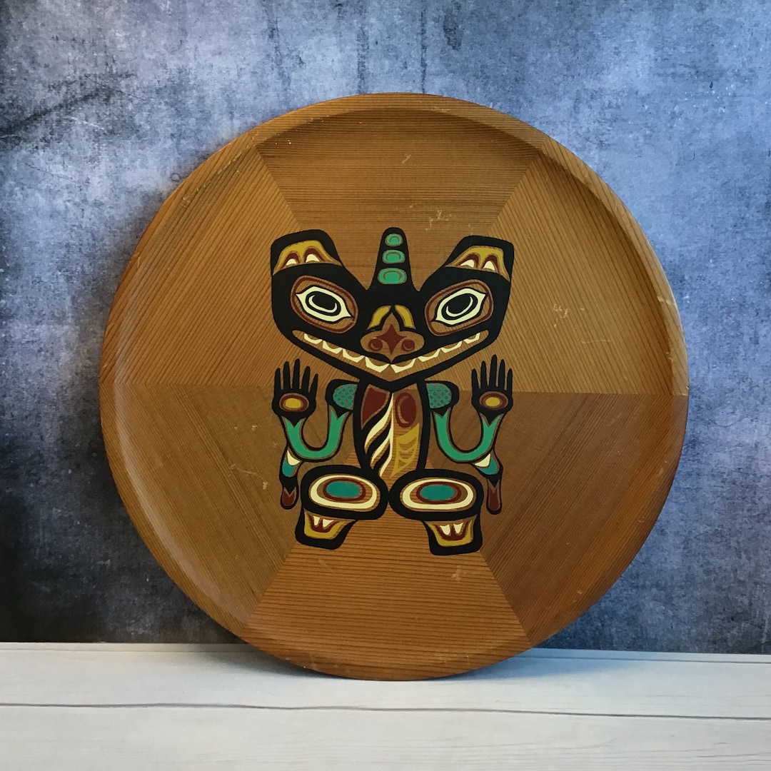 Vintage Mid Century Handcrafted Wooden Tray Canadian First Nations ...