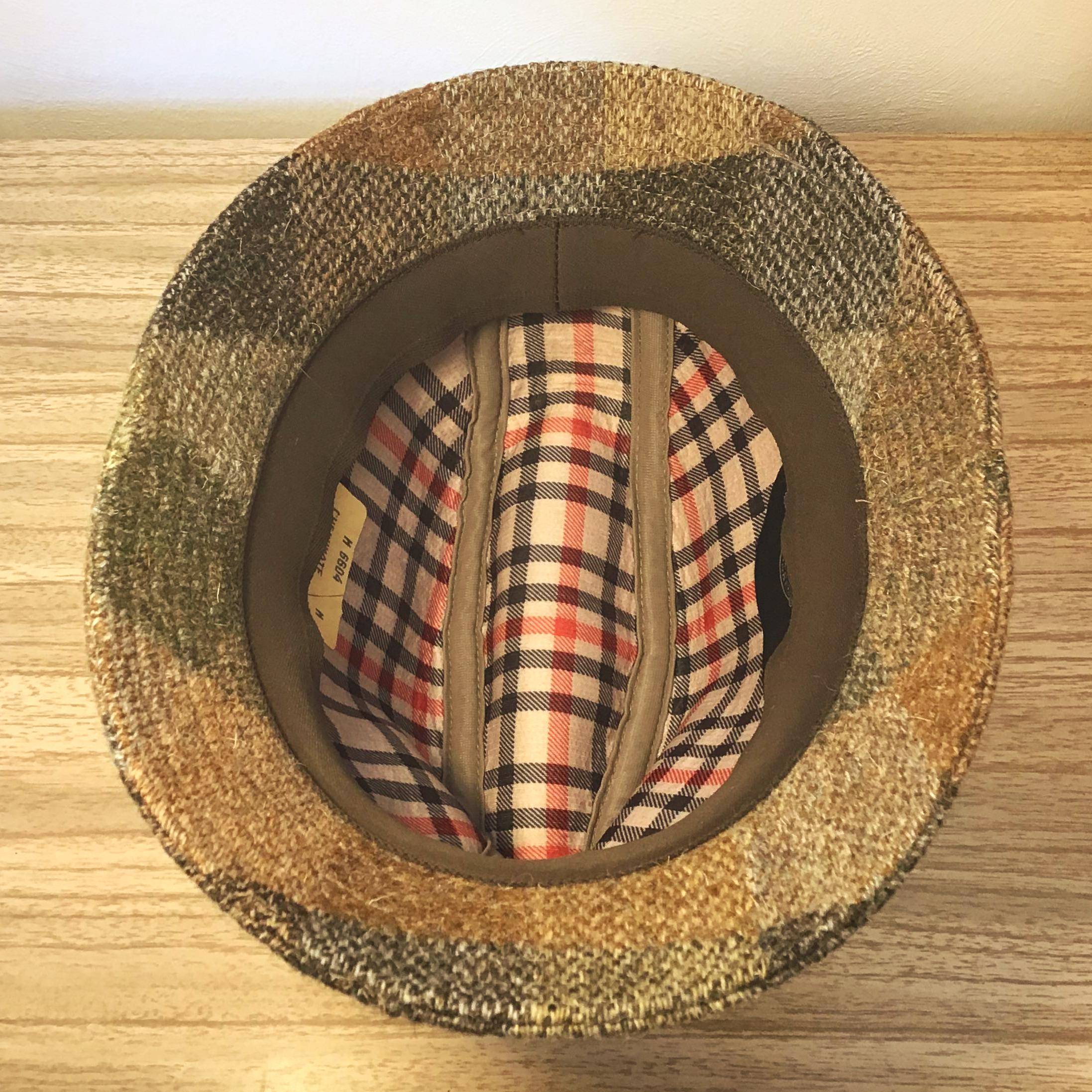 Vintage Mybro Checkmate Trilby Hat - British Made 100% Wool Brown Plaid ...