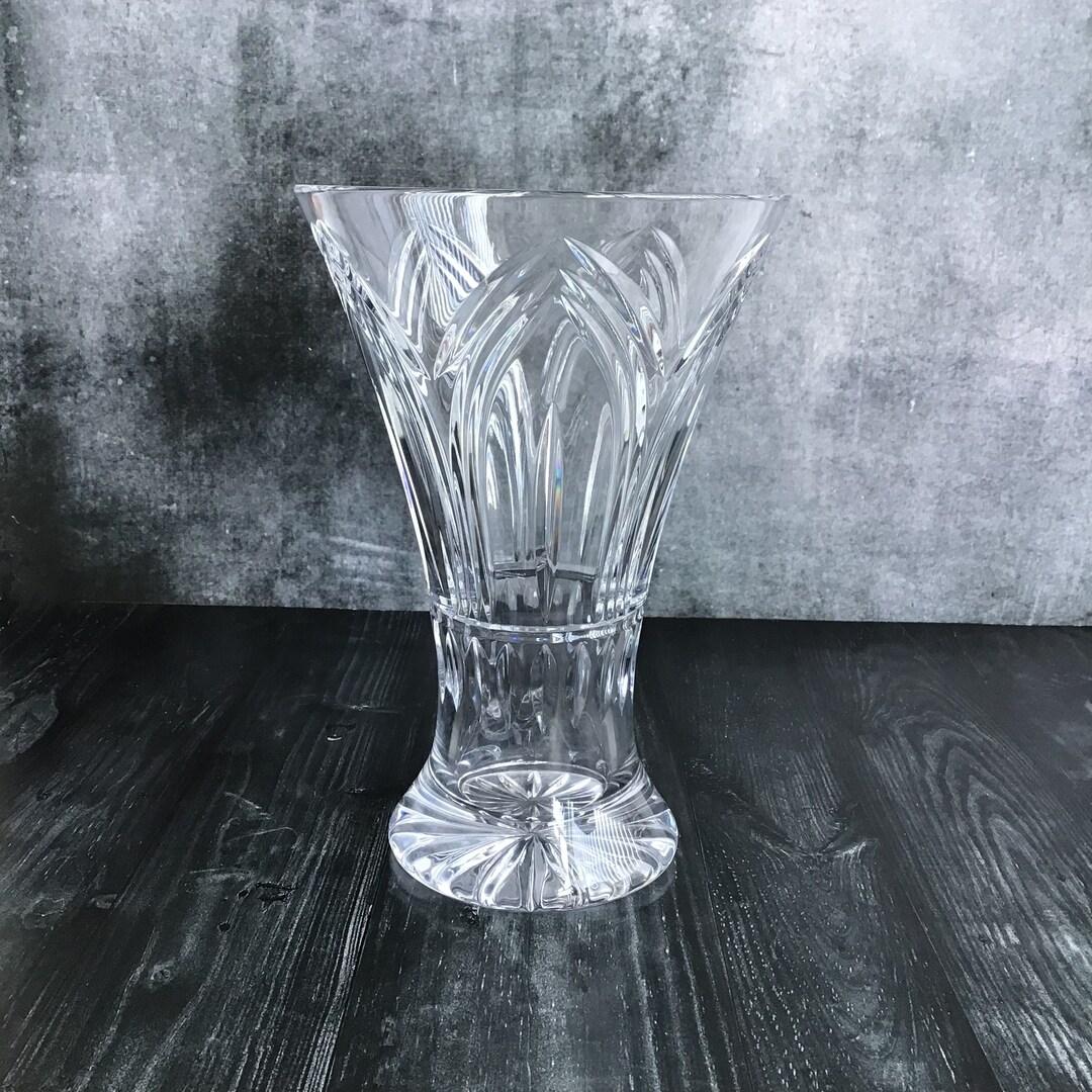 Large Vintage Art Deco Style Tyrone Crystal Vase, 8 Inch Tall Irish ...
