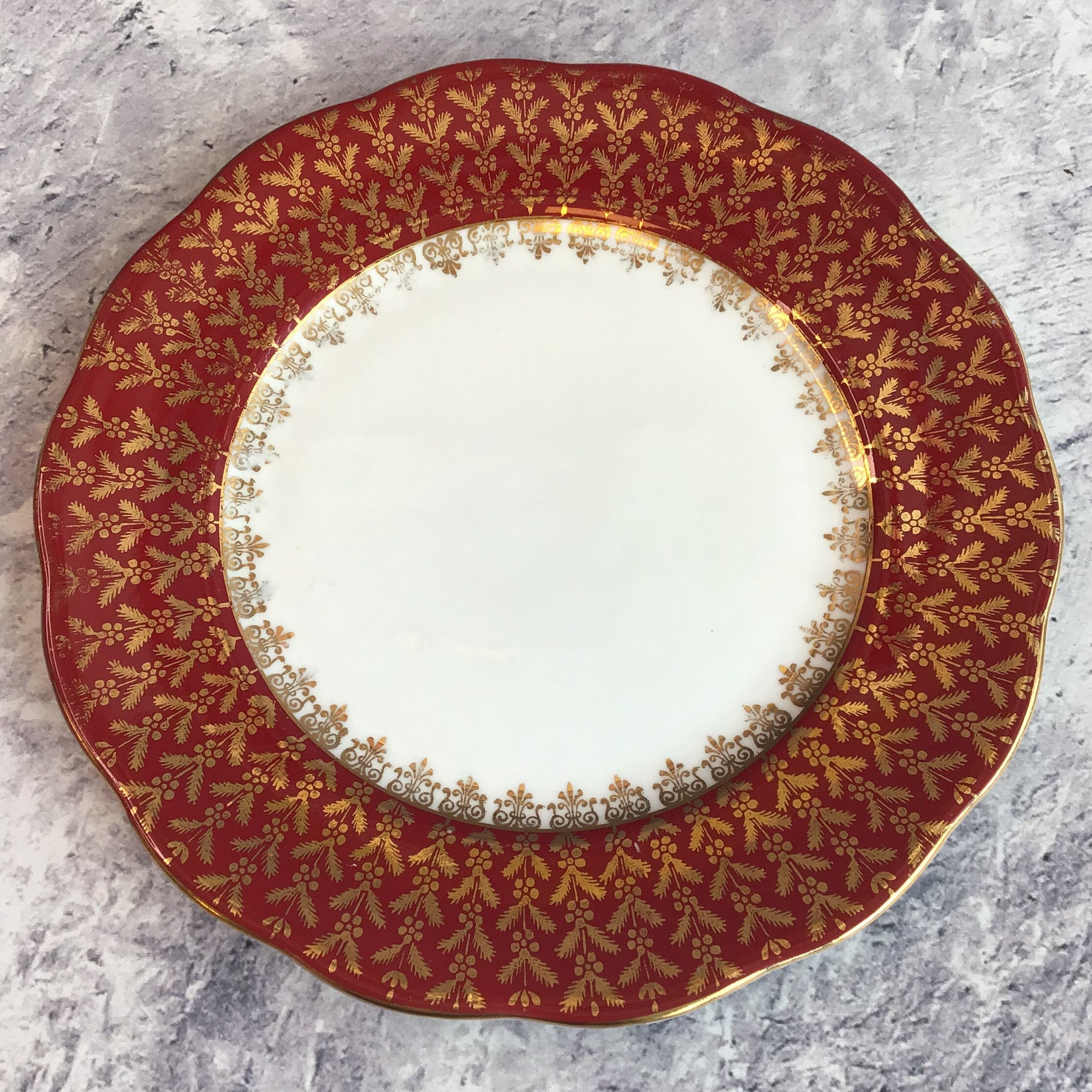 Vintage Queen Anne Red & Gold Bone China Tea / Side Plate - Pattern 253 ...