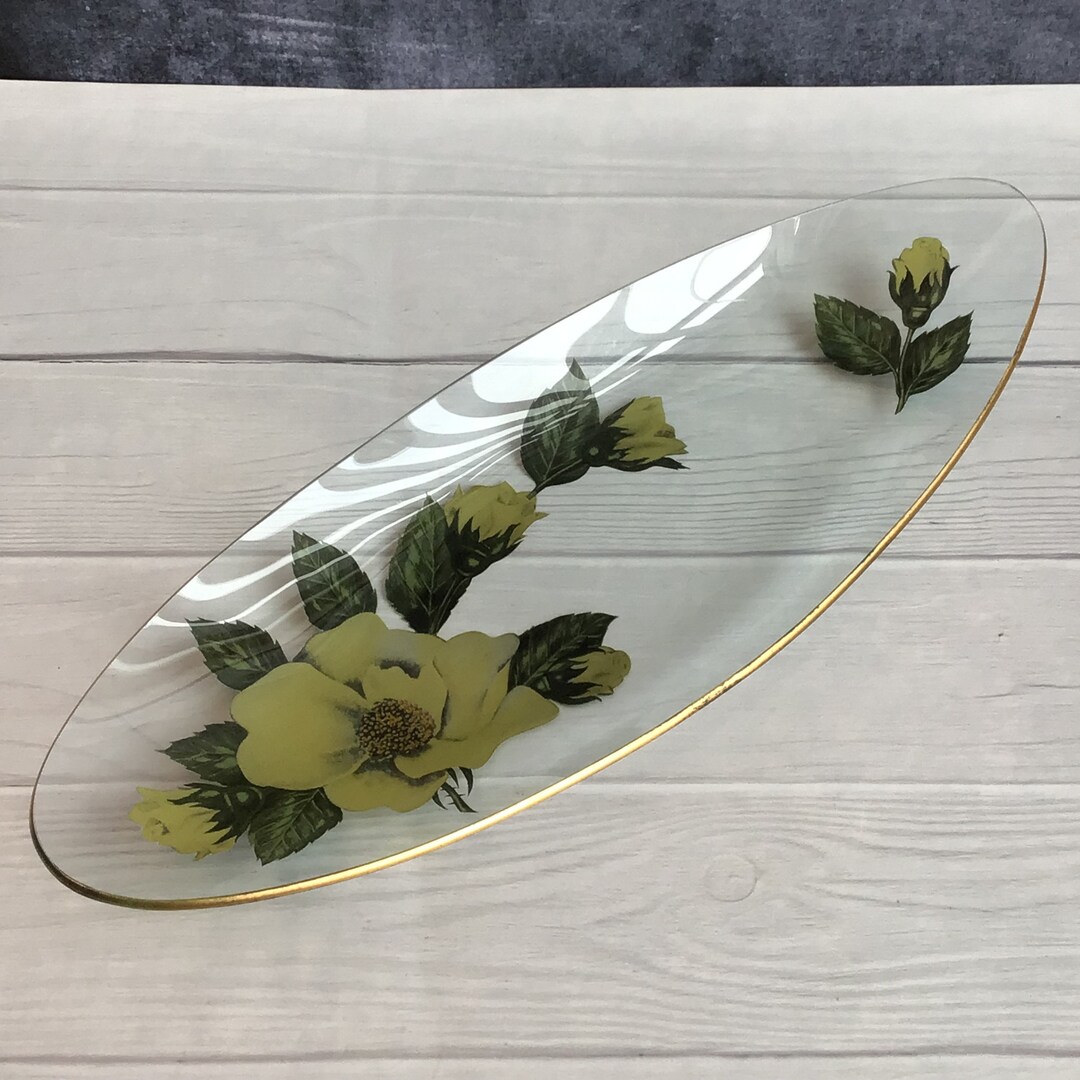 Vintage Mid Century Pilkington Chance Glass Long Boat Dish or ...