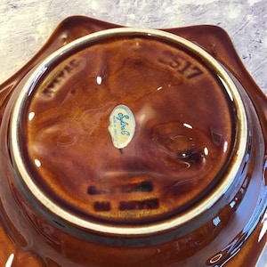 Vintage Mid Century Sylvac 2517 Rich Brown Hexagonal Fox Ashtray With ...