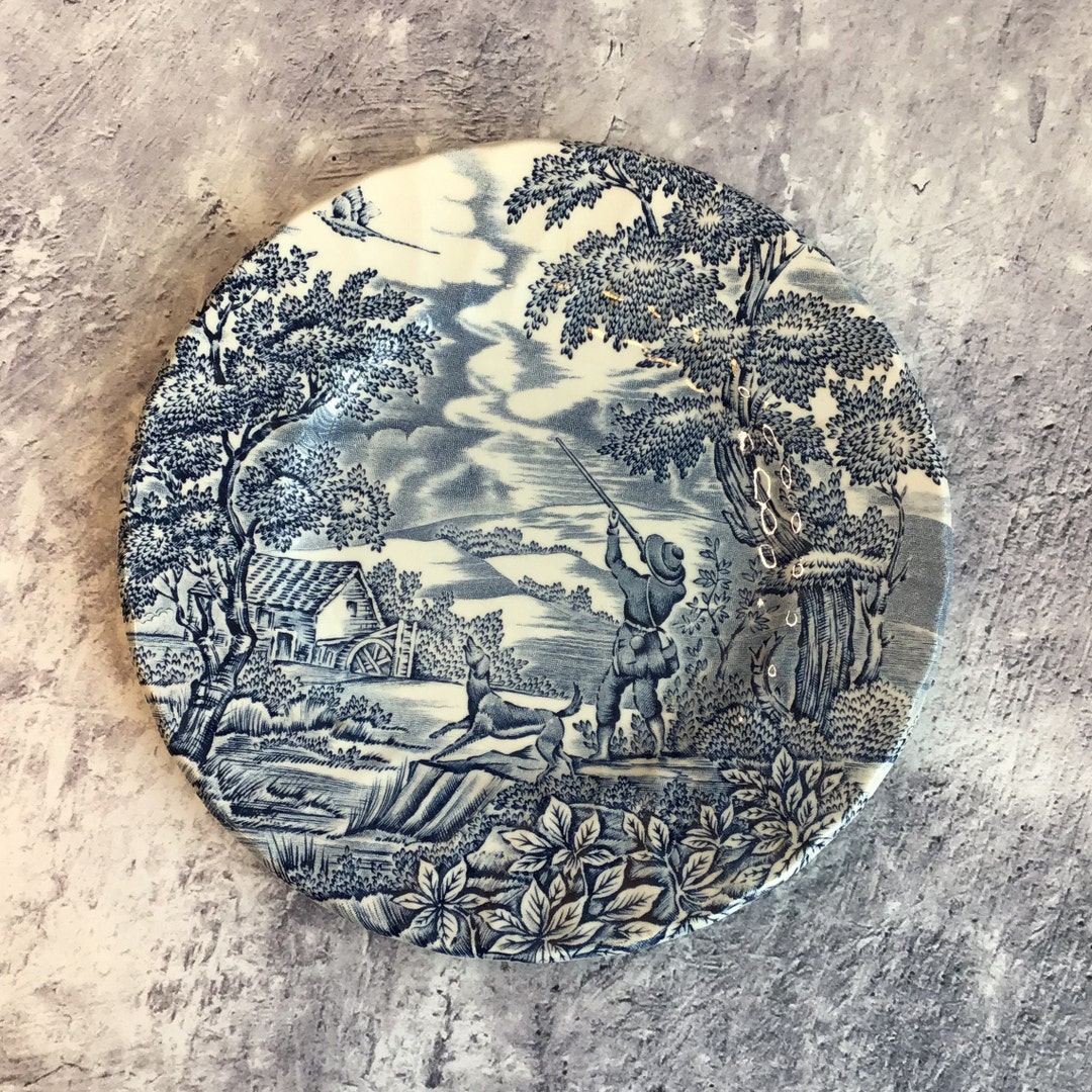 Vintage MYOTT the Hunter Plate - Fine Myott Meakin Tableware Plate Blue ...