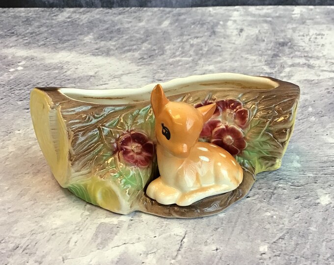 Vintage Hornsea Pottery Royal Fauna #18 Baby Deer With Log Flower ...