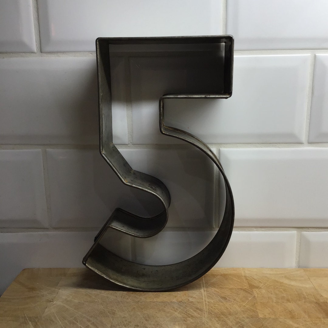 Large Vintage Number Five Baking Tin Mould, Number 5 Cake Pan, Vintage ...