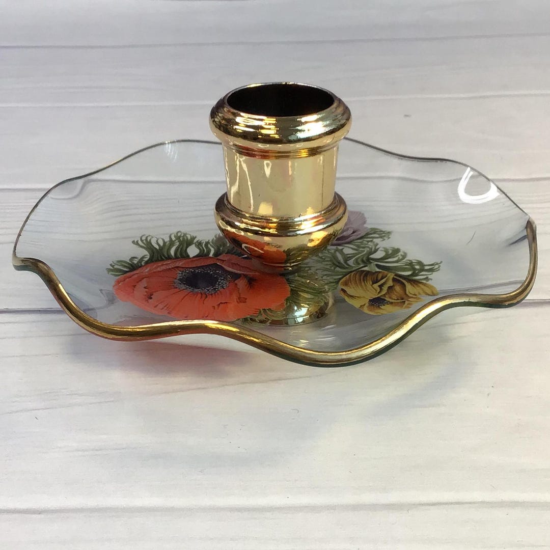 Vintage Mid Century Pilkington Chance Glass Candlestick Holder ...