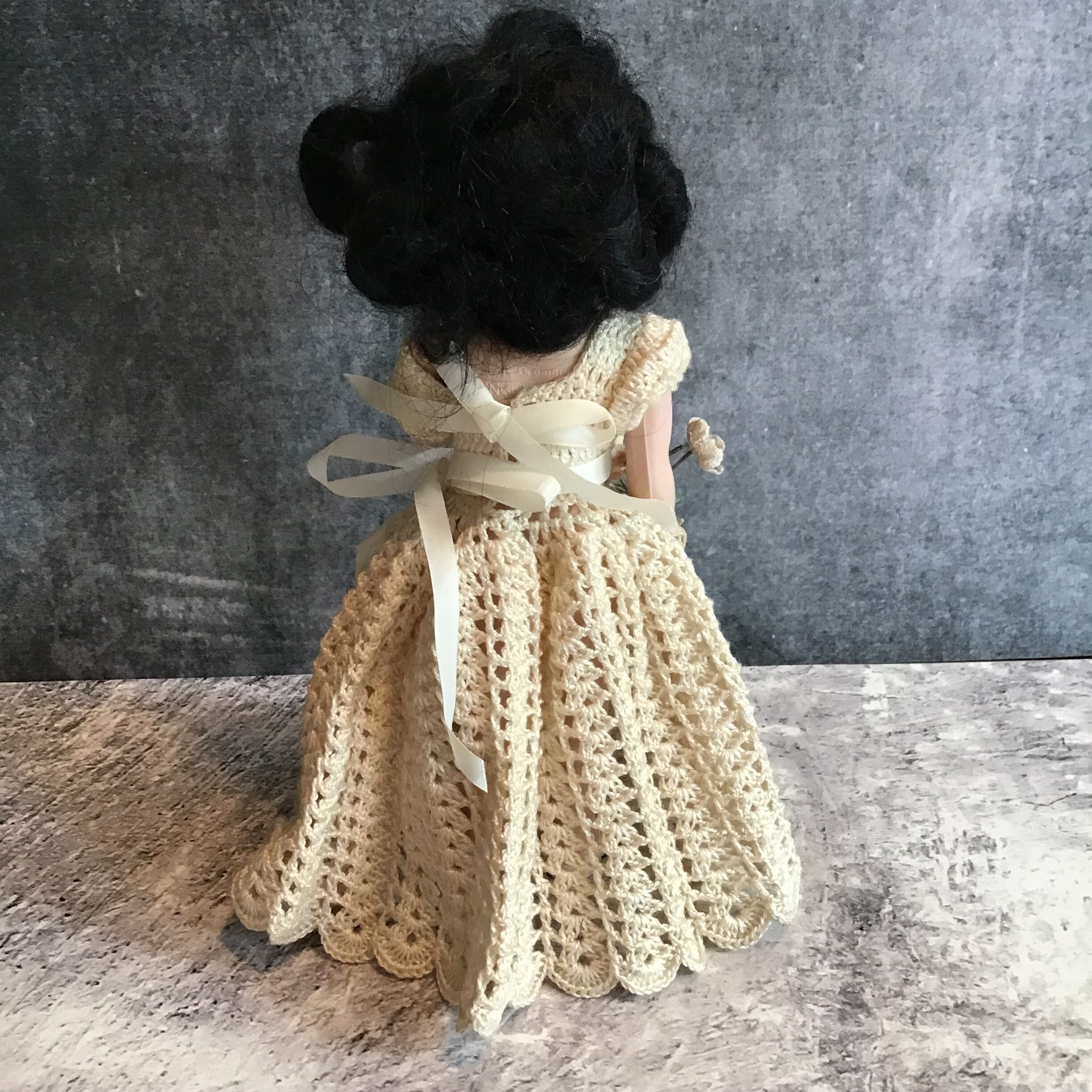 Rare Vintage Lingerie Lou Doll With Cream Crochet Dress 7.5 Inches, an ...