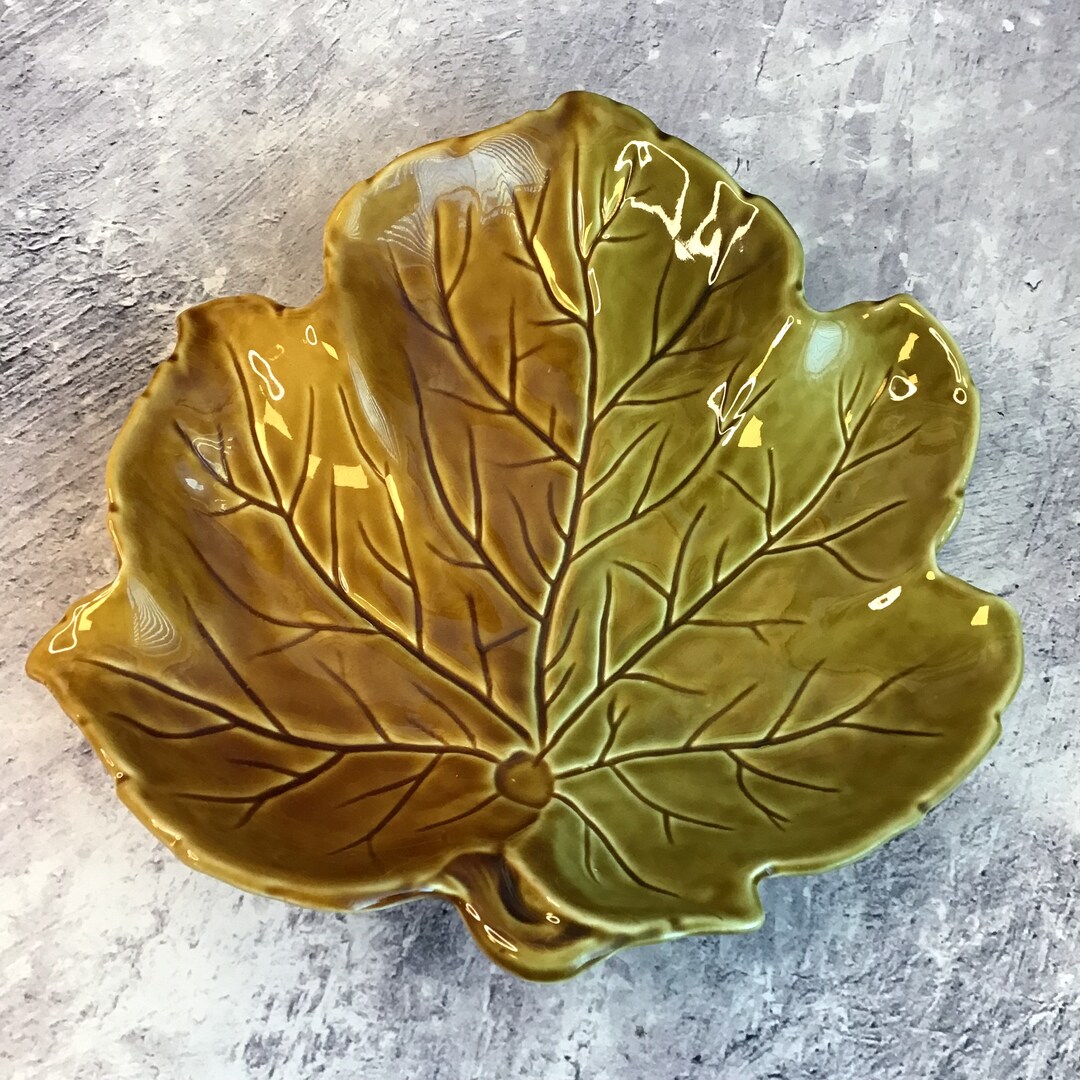 Vintage Royal Winton China Autumn Leaf Dish, Gold Brown and Green Two ...