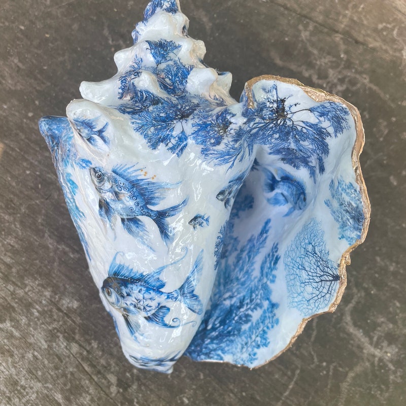 Decoupage Conch Shells - Etsy