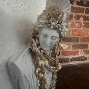 Handmade Seashell Goddess Sculpture: Coastal Art Bust - Etsy
