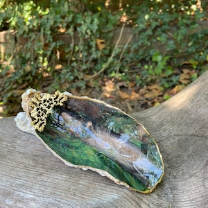 Oyster Shell Dish, Decoupage Shell, Home Decor, Gothic, Unique Gift ...
