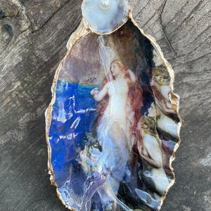 Aphrodite Decoupaged Oyster Shell Dish: Greek Goddess Ornament - Etsy