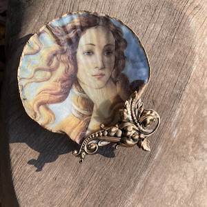Birth of Venus Scallop Shell Art, Botticelli Decoupage, Gold Leaf ...