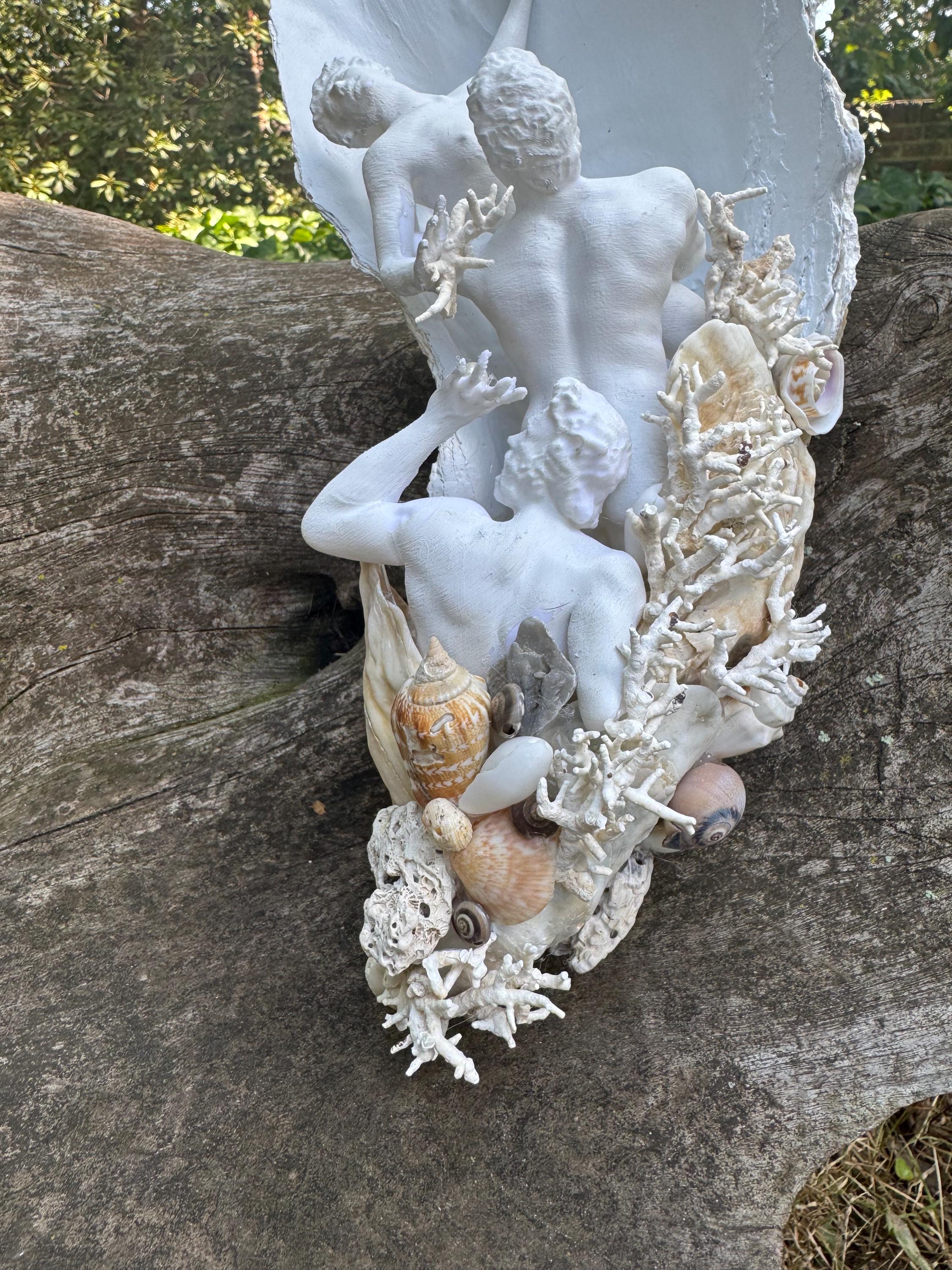 Ocean Myth Sculpture in Extra-large Oyster Shell – Handmade Sea ...