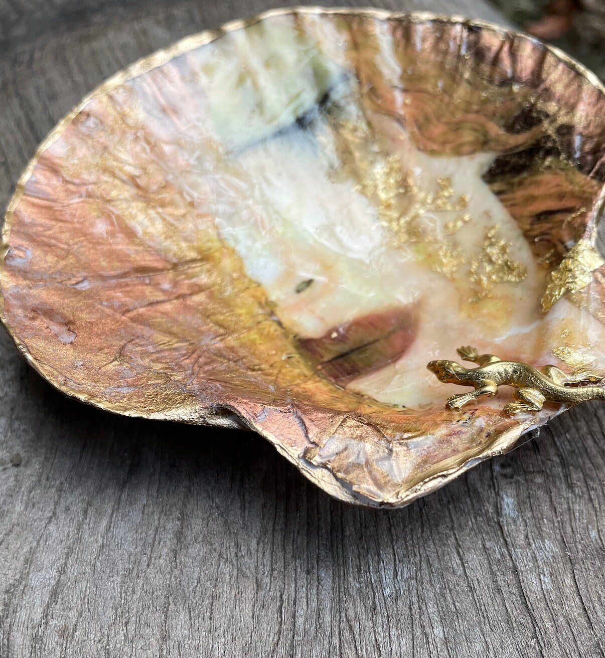 Decoupage Shell Art Decoupage Art Shell Decoupage Dish | Etsy