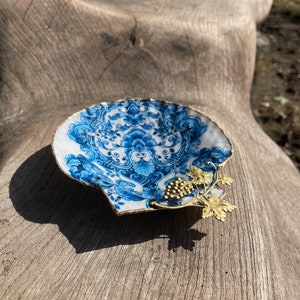 Shell Trinket Decor, Shell Trinket Tray, Decoupage Seashell, Shell ...