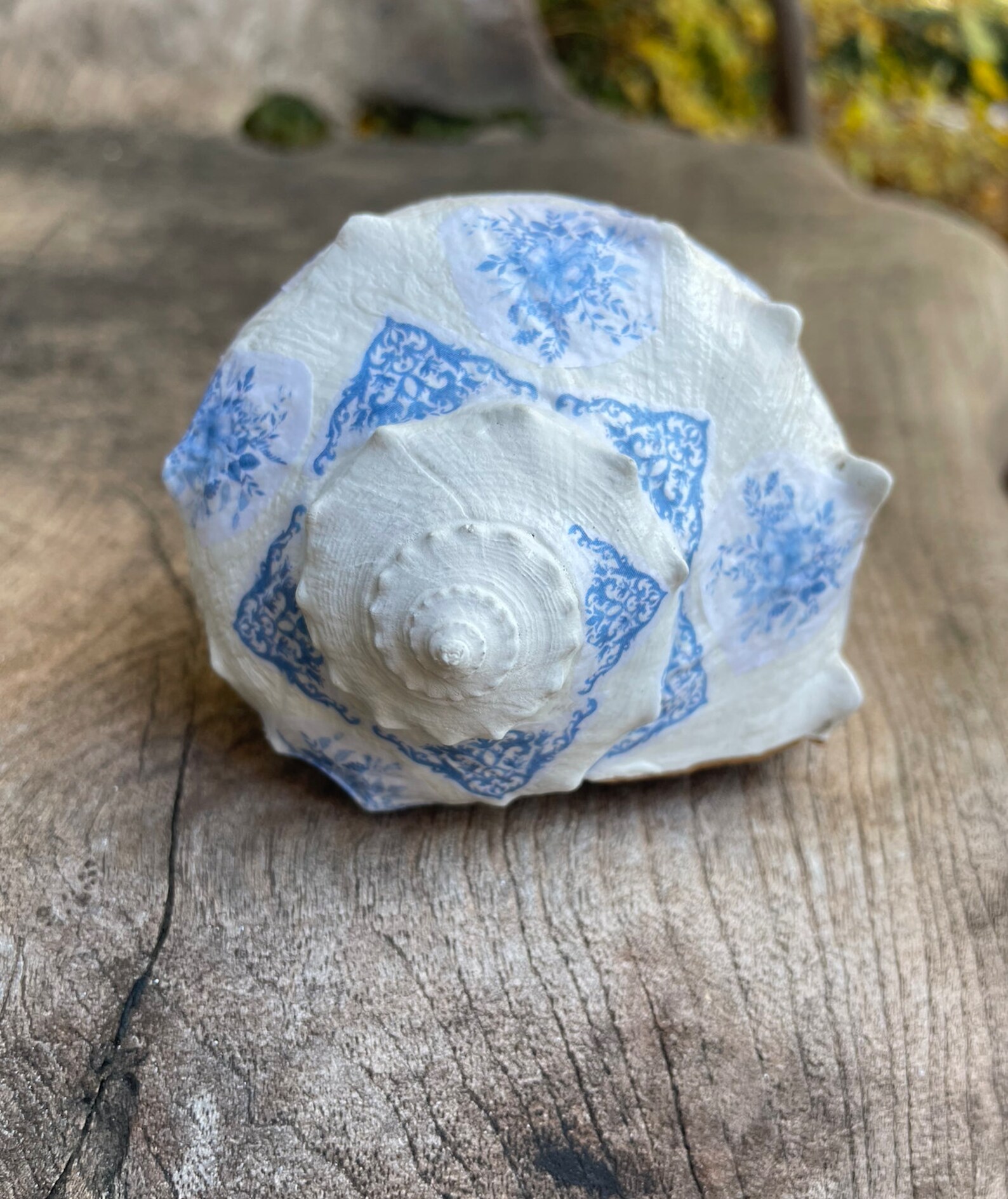 Decoupage Shell Blue and White Delft Birthday Gift Gift - Etsy