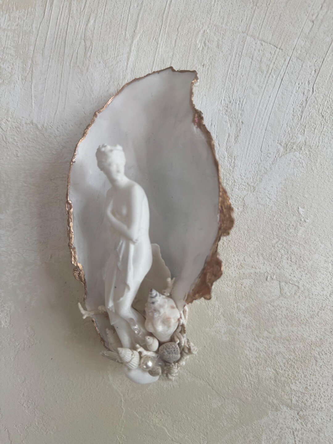 Handmade Venus Oyster Shell Sculpture | Coastal Wall Decor - Etsy