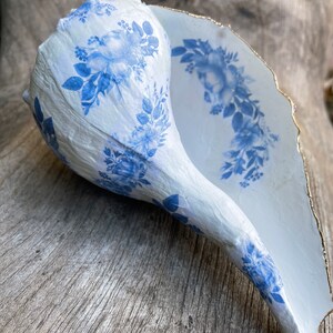 Decoupage Shell Blue and White Delft Birthday Gift Gift - Etsy