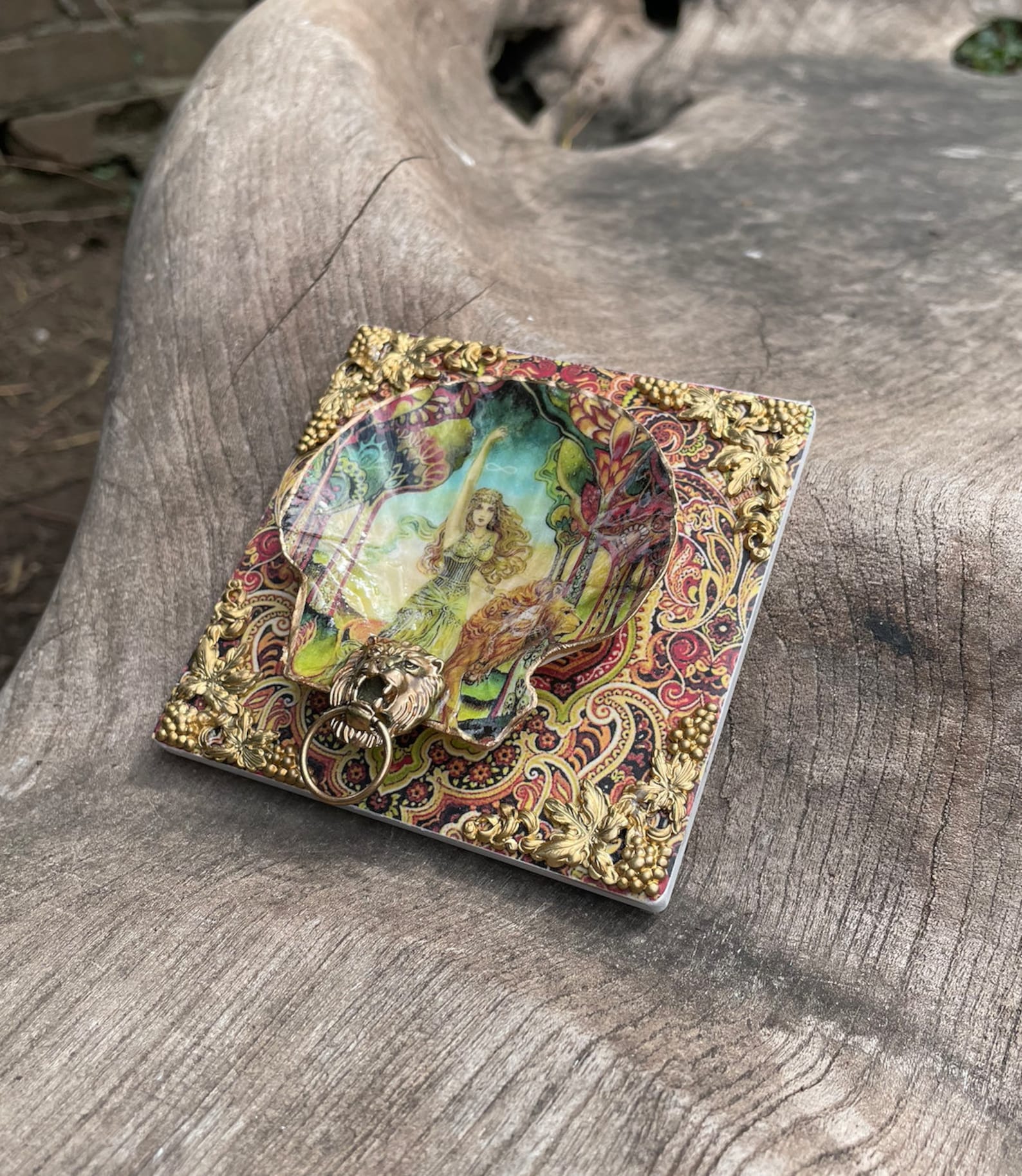 Tile Art Tarot Pagan Fairy Decoupage Shell Housewarming - Etsy