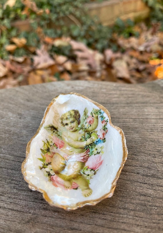 Oyster Shell Ornament Decorative Ornament Decoupage Shell - Etsy