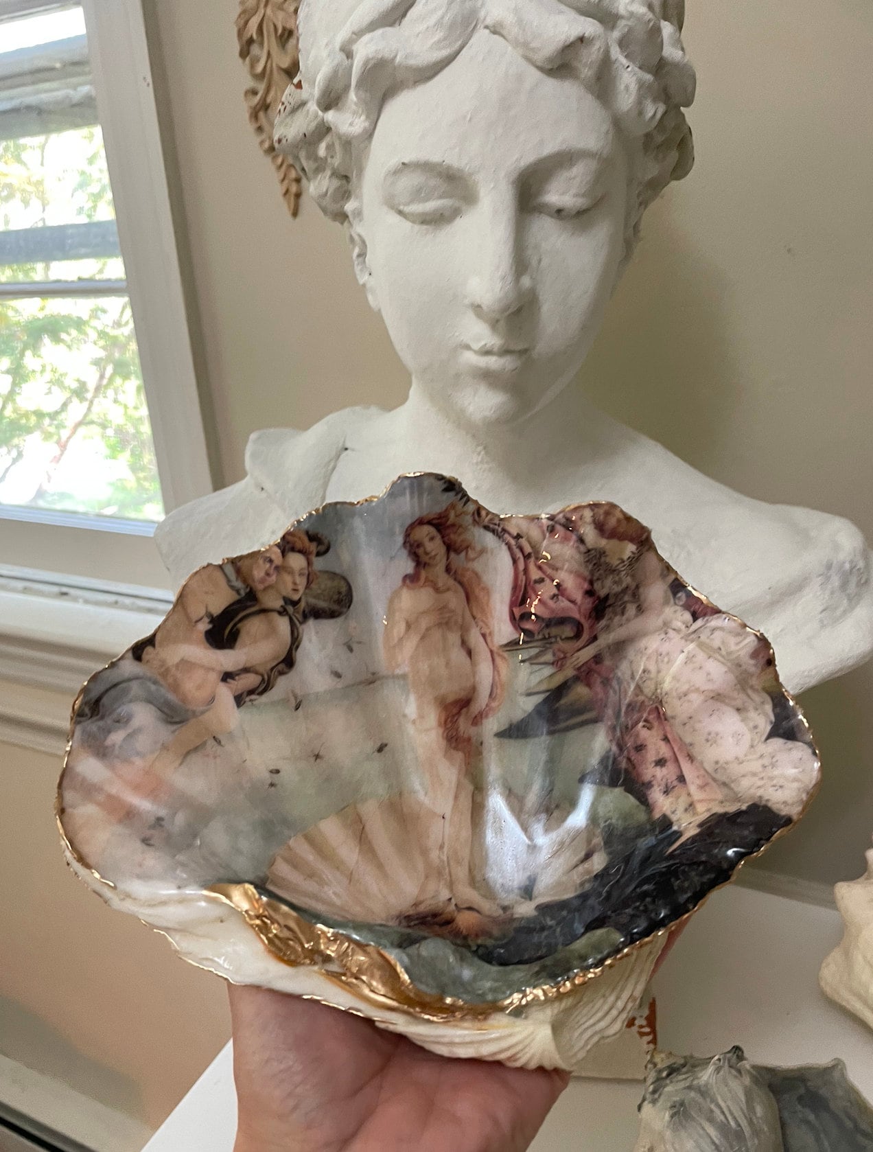 Birth of Venus, Venus, Botticelli, Gift for a Friend, Decoupage Shell ...