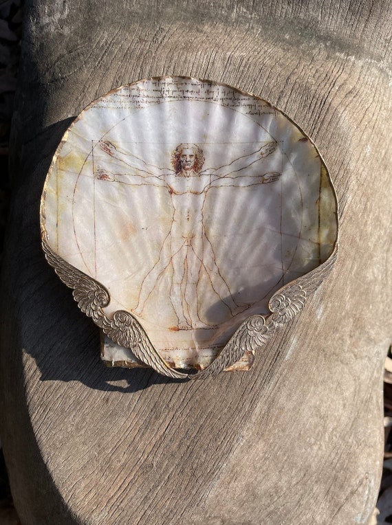 Leonardo Da Vinci Leonardo Da Vinci Shell Art Decoupage | Etsy UK