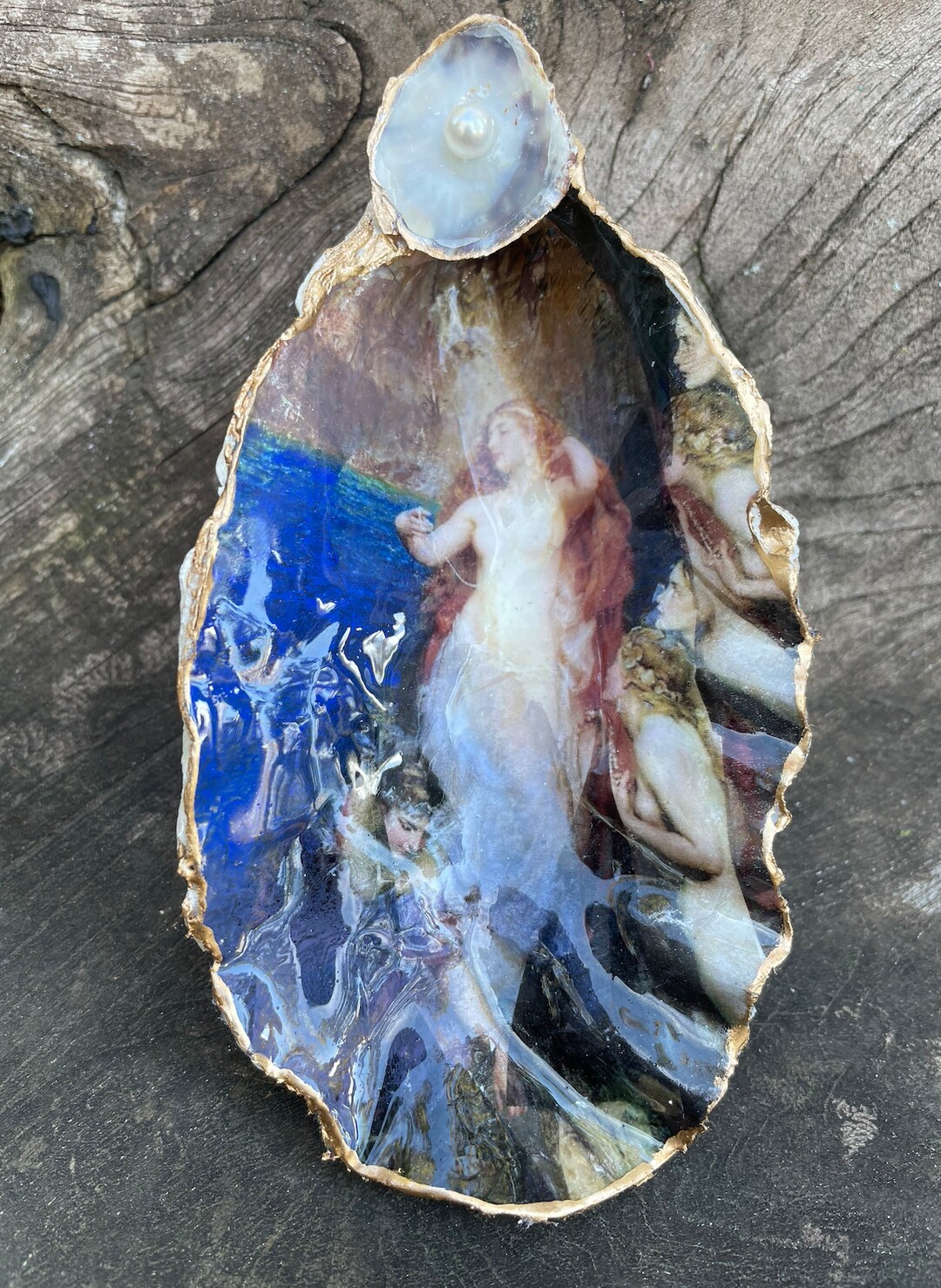 Aphrodite, Greek Goddes, Mythology, Fantasy, Decoupaged Shell, Oyster ...