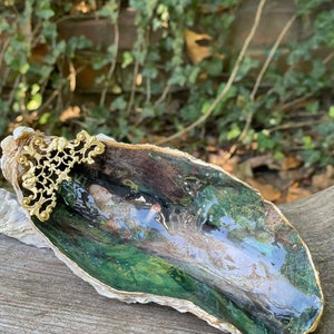 Oyster Shell Dish, Decoupage Shell, Home Decor, Gothic, Unique Gift ...