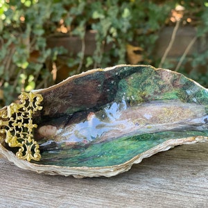 Oyster Shell Dish, Decoupage Shell, Home Decor, Gothic, Unique Gift ...