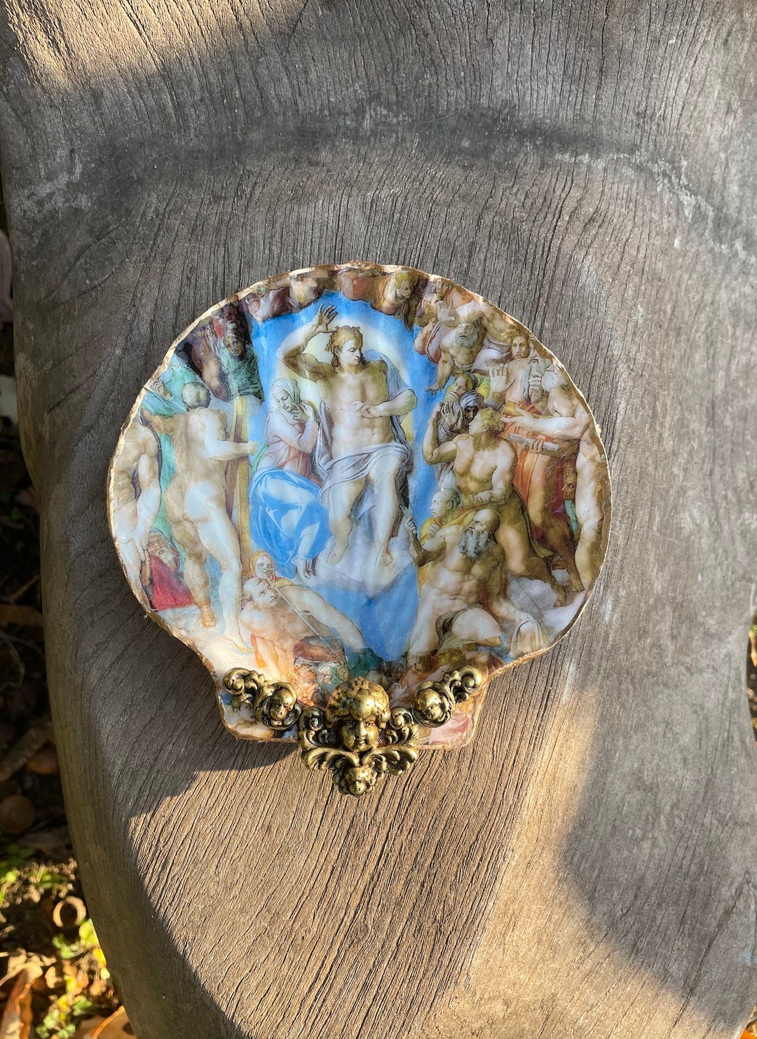 Michael Angelo, the LAST JUDGEMENT, Michelangelo, Decoupage Shell ...