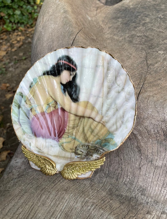 Decoupage Shell Housewarming Gift Decoupage Shell Dish - Etsy