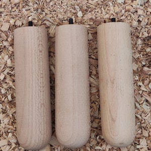Cylindrical Wooden Leg Set for Cabinets, Sofas, Coffee Tables - Mid ...