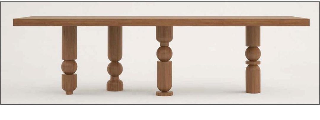 Thick Table Leg With a Diameter of 11 Cm for Farmhouses and Offices ...