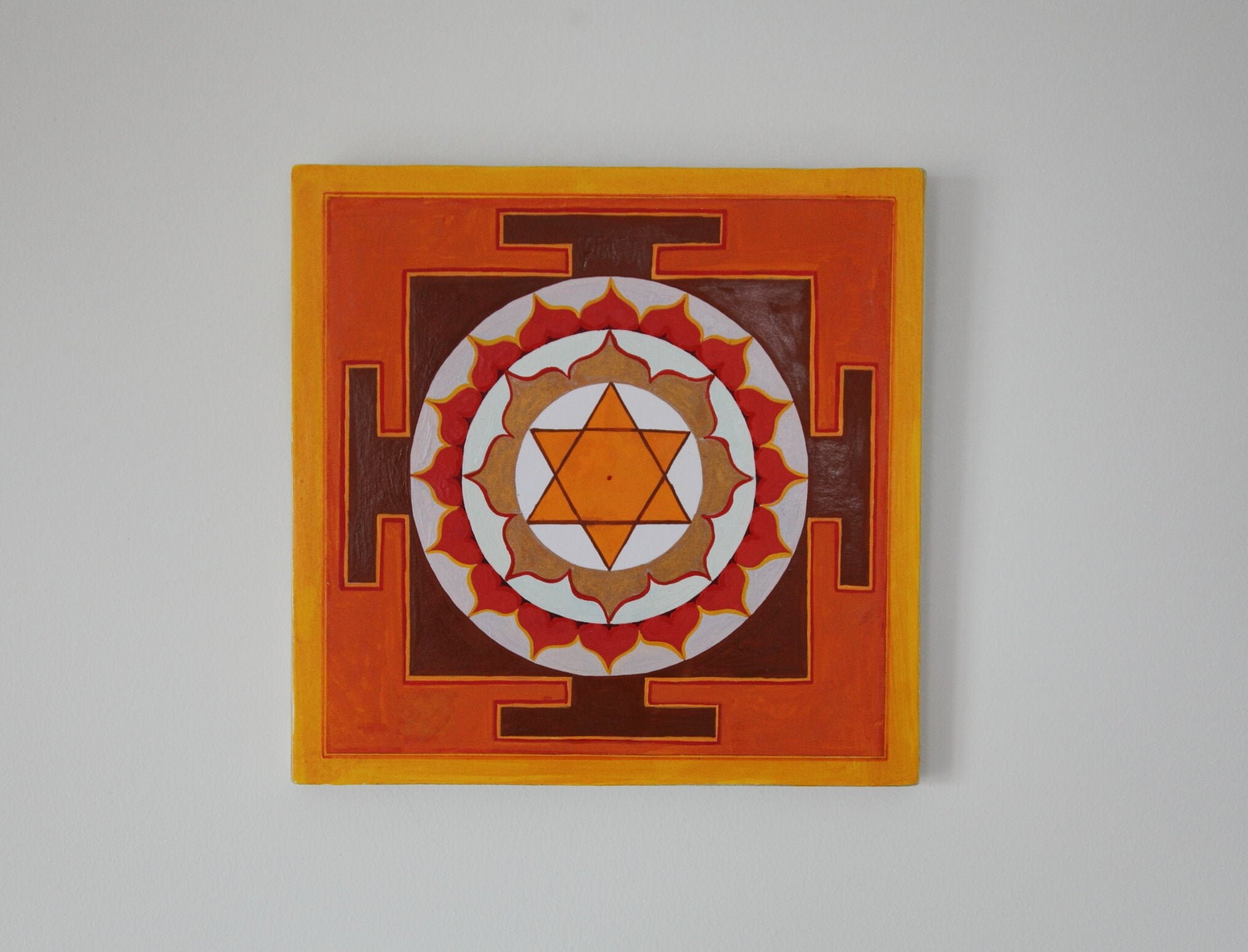 Hand Made Surya (sun) Yantra Painting on Wood, Sacred Art - Etsy
