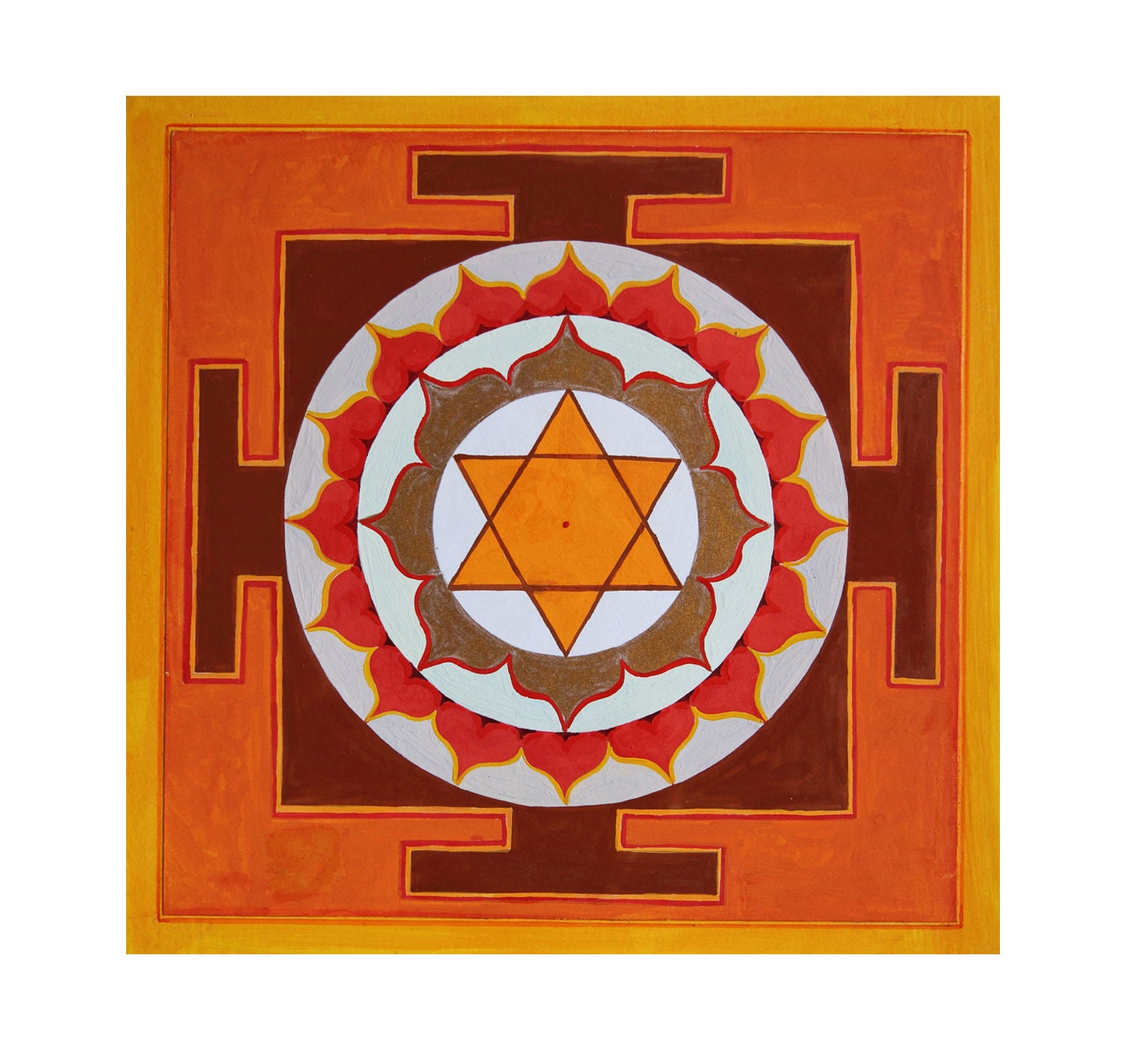 Hand Made Surya (sun) Yantra Painting on Wood, Sacred Art - Etsy