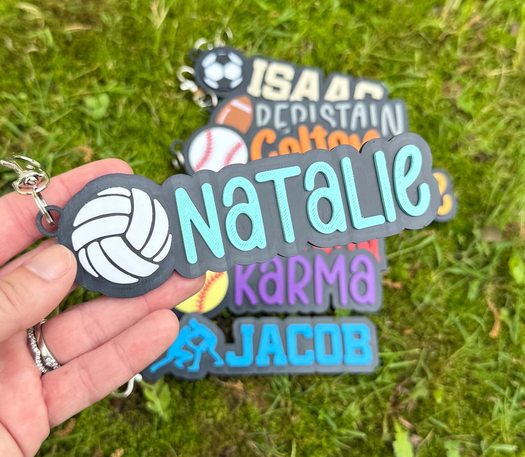 Volleyball Personalized 3D Printed Bag Tag Keychain - Etsy