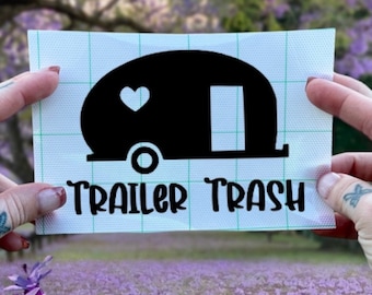 Retro Trailer Trash Decal for Your Garbage Can - Etsy