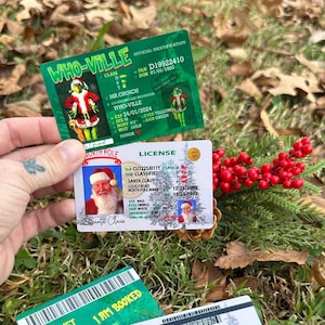 Grinch Santa Driver License Fun Gag Gift Novelty - Etsy