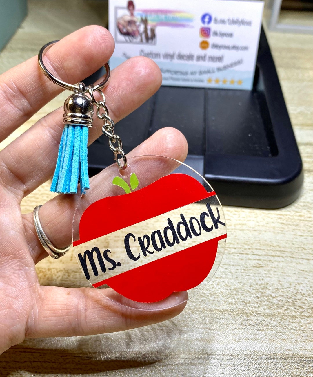 Personalized Teacher Keychain With Tassel - Etsy