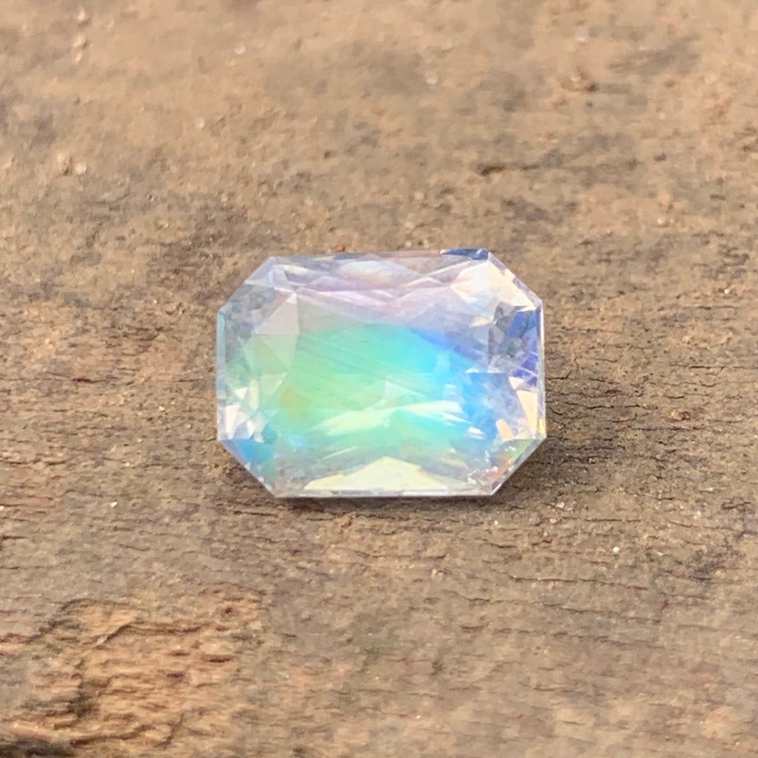 Blue Rainbow Moonstone 1.90 Carat Radiant Cut 8x6mm - Etsy