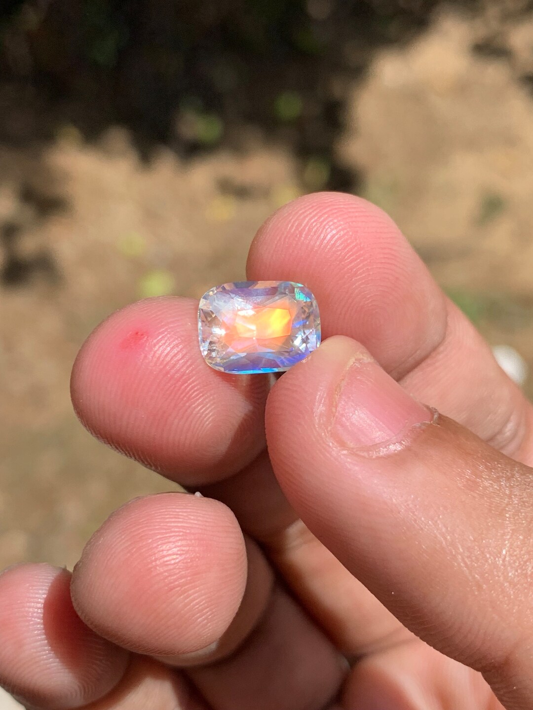 Rare Rainbow Moonstone With Vibrant Mix Cut Facets 11x8 Mm - Etsy