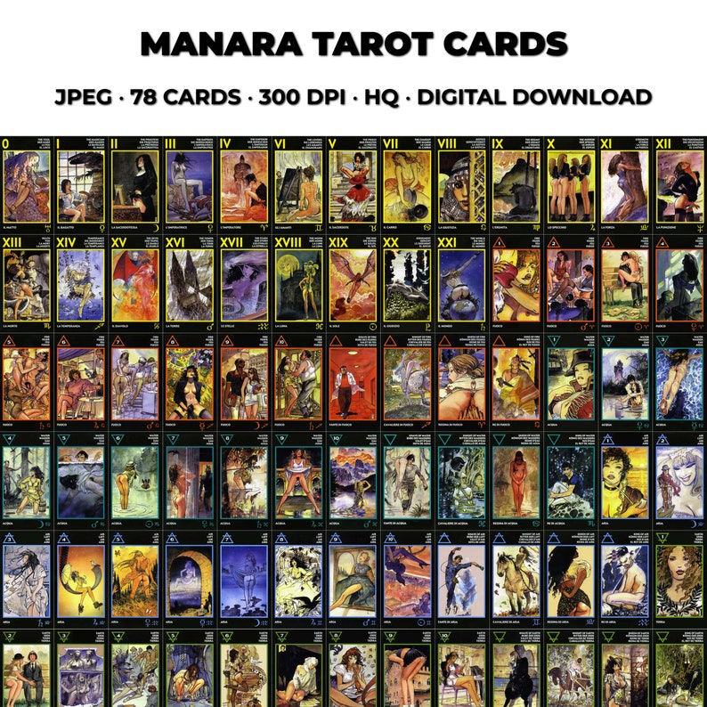 Manara Tarot Deck: 78 Printable Cards (digital Download) - Etsy