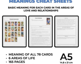 Manara Tarot Card Meanings Cheat Sheets. Manara Printable Tarot Deck ...