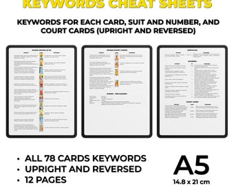 Rider Waite Tarot Detailed Printable Cheat Sheets for Tarot Reading ...