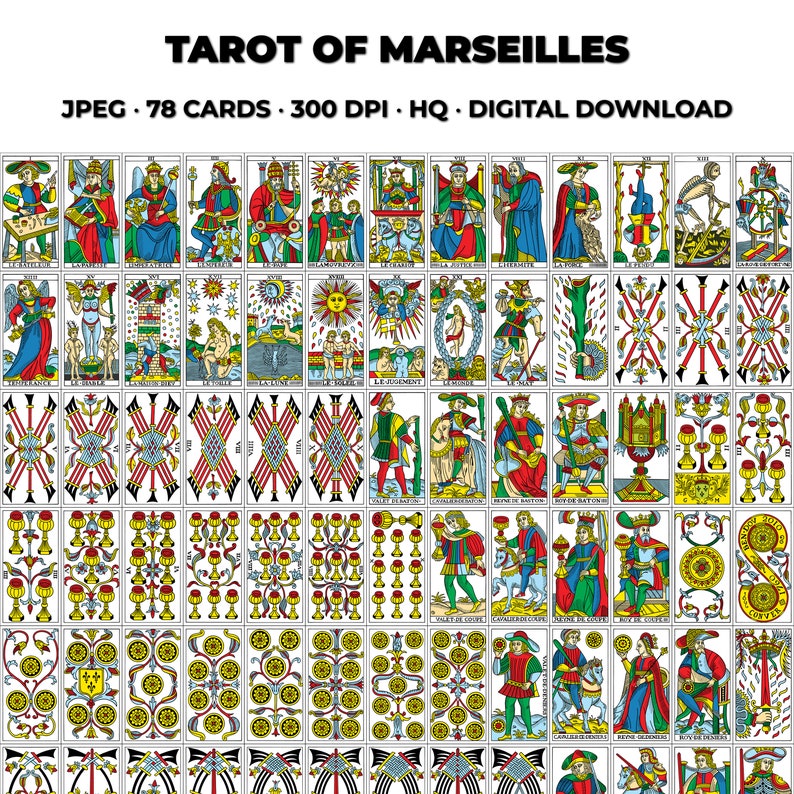 Complete Printable Tarot Deck of Marseilles Tarot. Marseilles Tarot ...