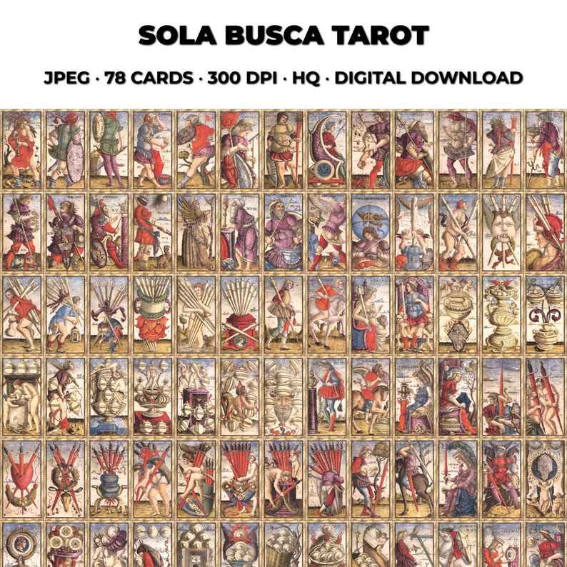 Complete Printable Tarot Deck of Sola Busca Tarot. Sola Busca Tarot ...