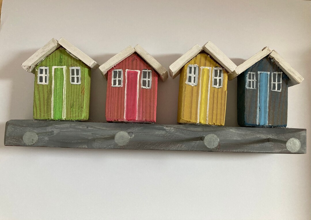 Wooden English Seaside Beach Huts Key Rack 24cm - Etsy