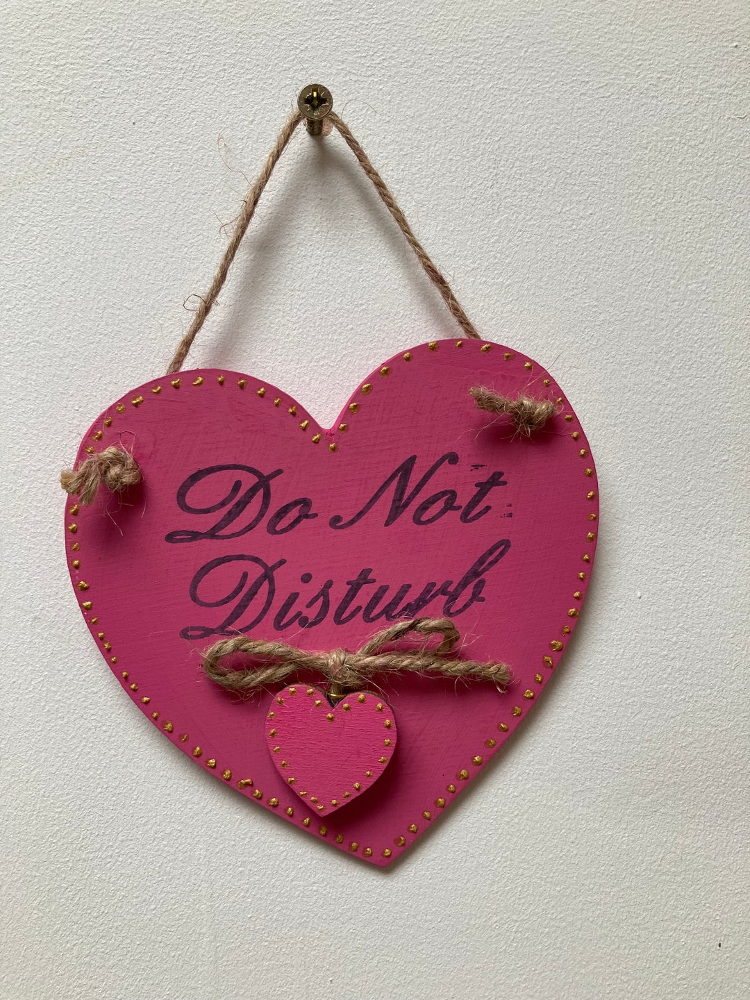 Do Not Disturb" Wooden Pink Hanging Door Sign 12cm - Etsy